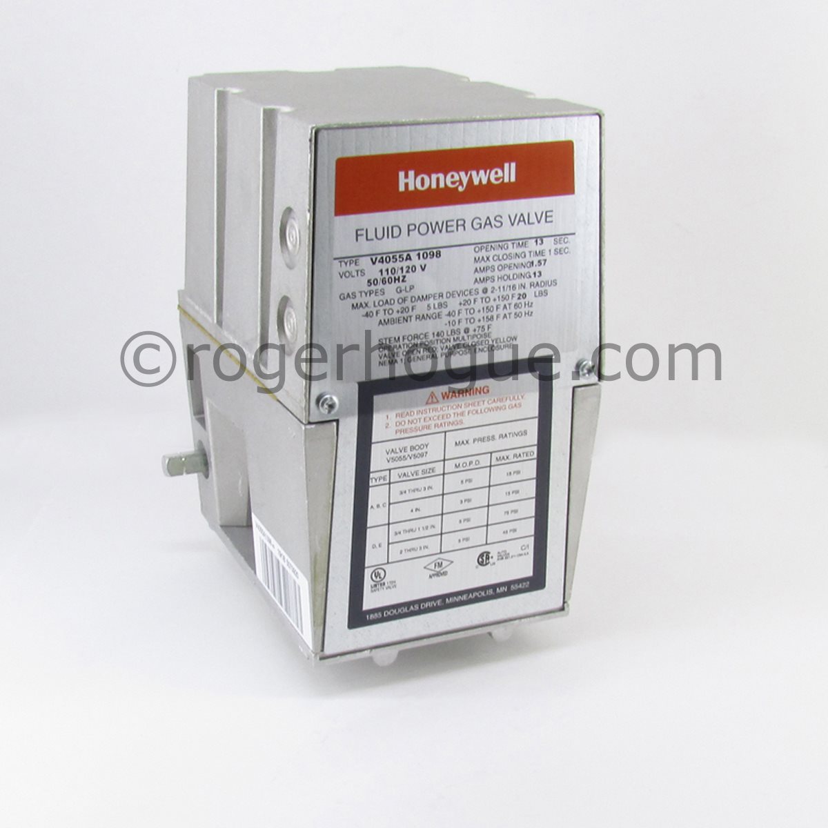 VALVES À GAZ MOTORISÉES | Les Contrôles Roger Hogue Québec Inc.